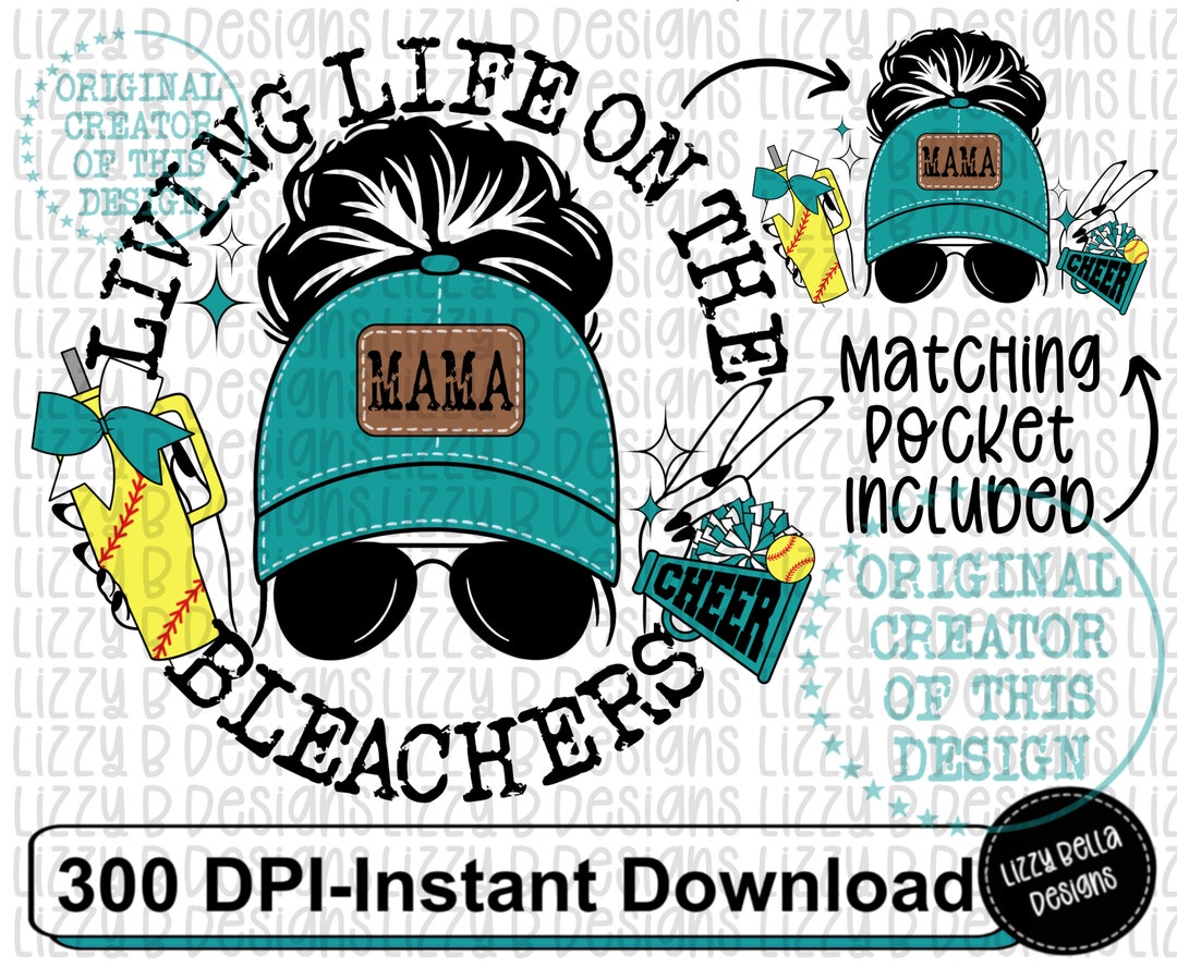 Living Life on the Bleachers Softball and Cheer Png,digital Download ...