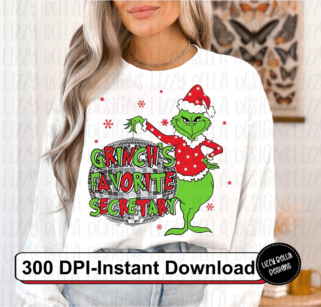 Grinch's Favorite Secretary Png, Christmas Sublimation, Secretary ...