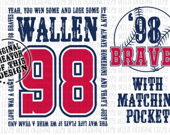 Morgan Wallen 98 Braves PNG DOWNLOAD - Etsy
