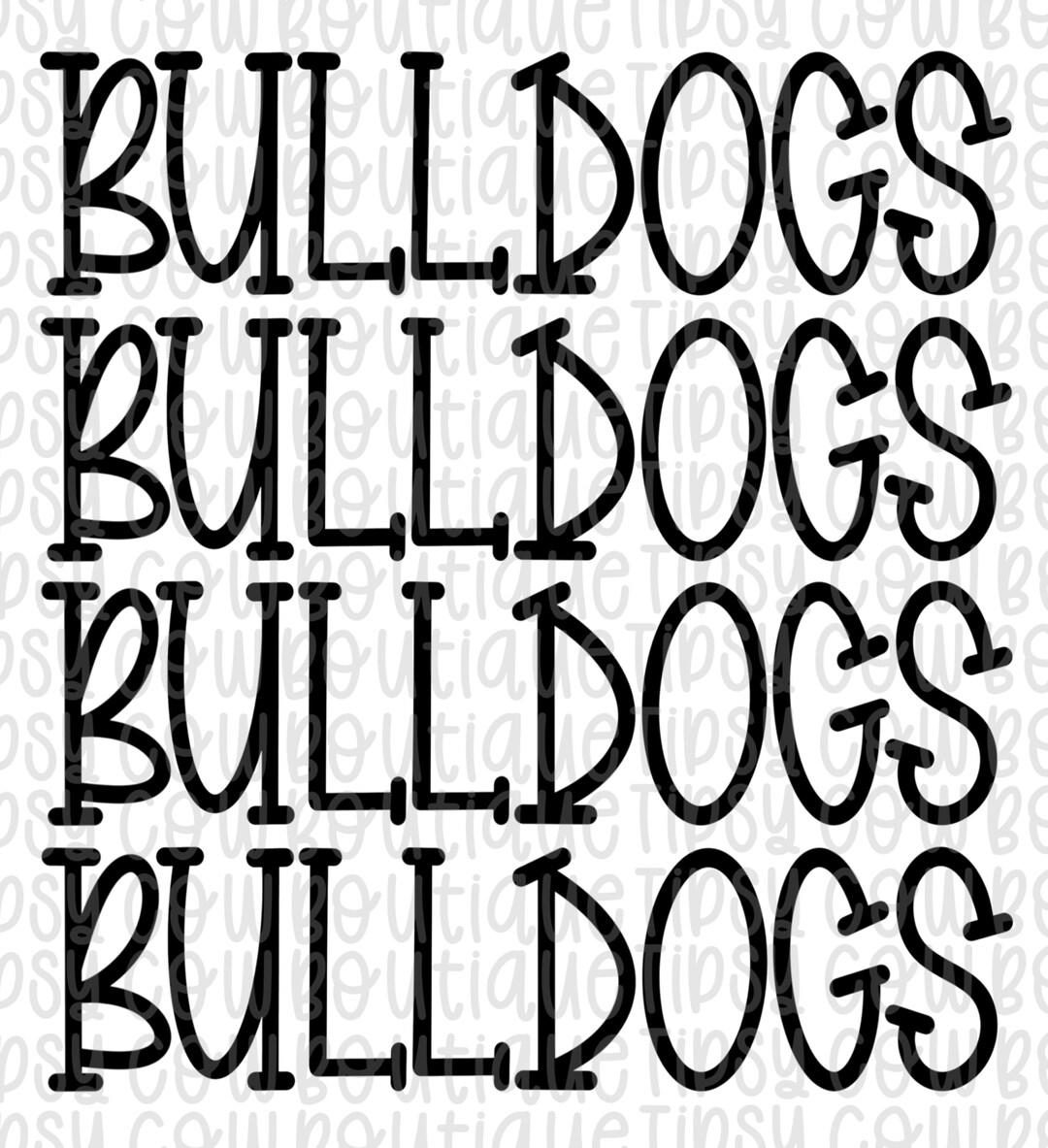 Bulldogs Word Art Png Coquette Bow Png Hand Drawn Team Name Digital ...