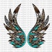 Turquoise Angel Wings Png, Cow Print Wings Png, Western Angel Wings Png ...