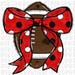 Custom Red and Black Football Png Coquette Bow Png Hand Drawn Football ...