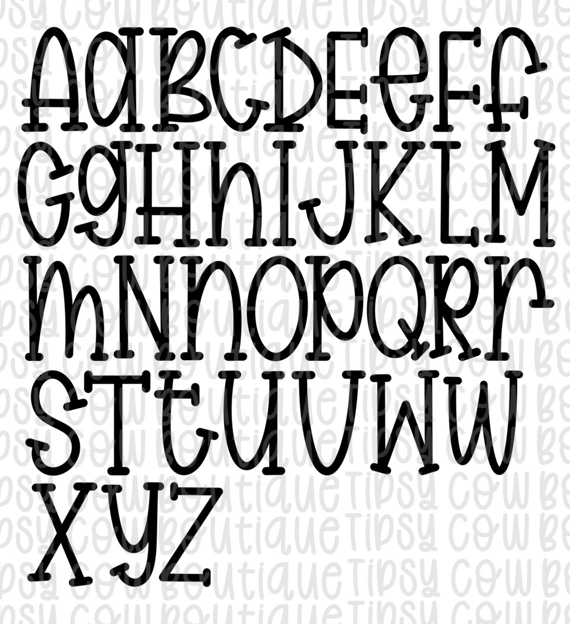 Preppy Font, Hand Drawn Font, Procreate Font, Circuit Font, Silhouette ...