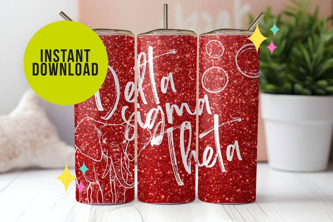 Delta Sigma Theta, Tumbler Wrap, Sorority, Red, Sublimation, Skinny ...