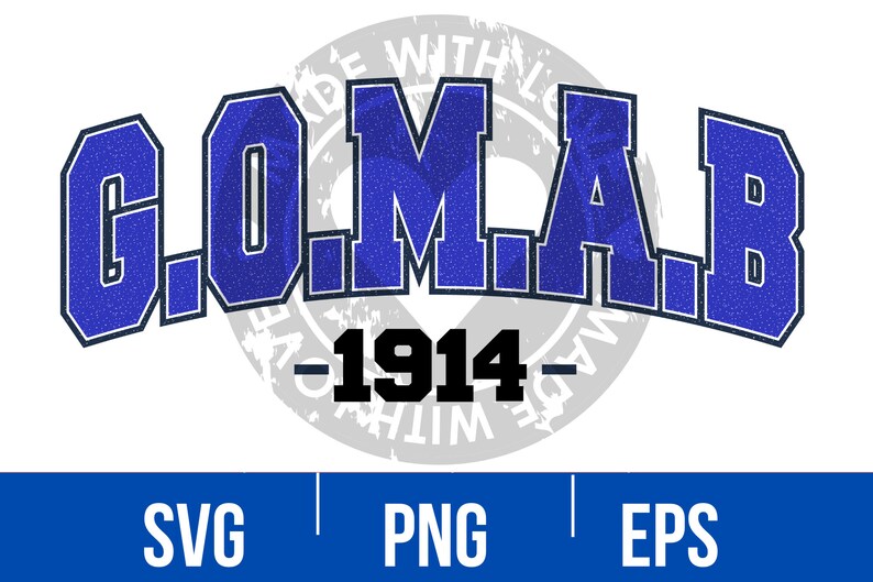 Phi Beta Sigma Faternity Gomab Svg Digital Cut Cricut Png Eps White Logo Blue Text