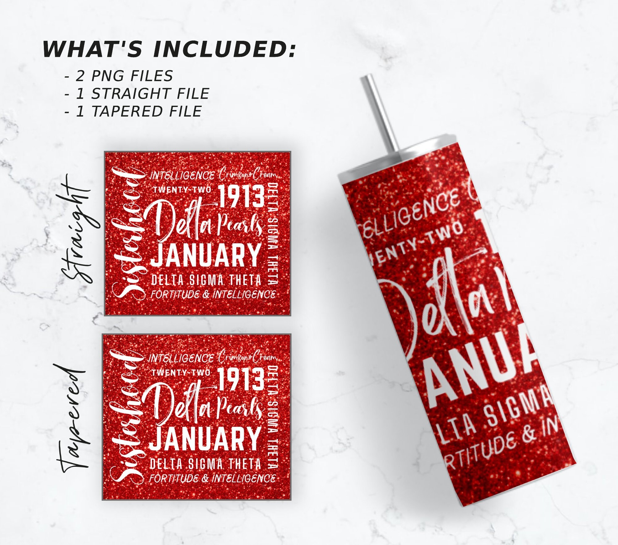Delta Sigma Theta, Tumbler Wrap, Sorority, Red, Sublimation, Skinny ...