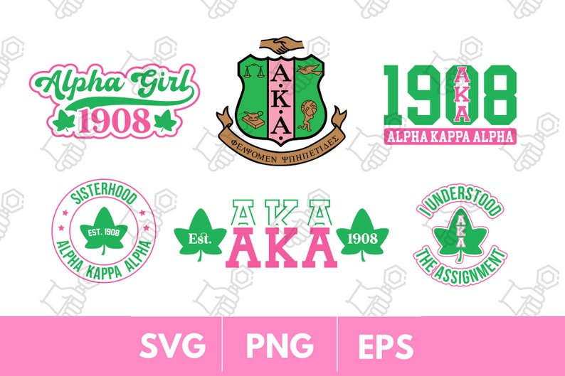 Alpha Kappa Alpha, Hermandad, Clipart, SVG, Corte digital, AKA, Cricut ...