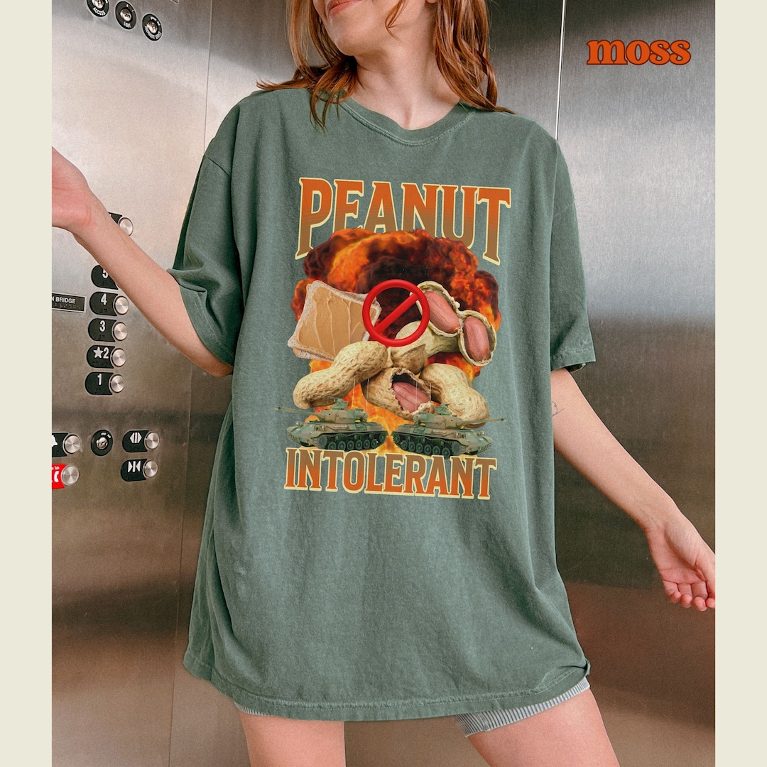 Peanut Intolerant Comfort Colors Shirt, Allergy Bootleg Rap Tee, Funny ...