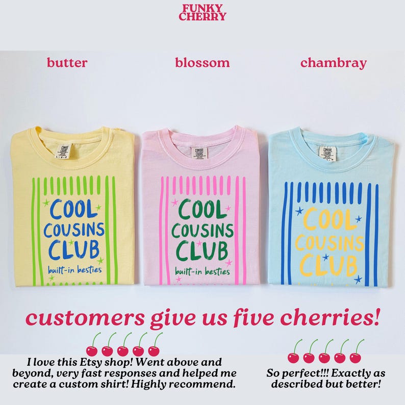Cool Cousins Club Shirts, Comfort Colors Matching Family Reunion ...