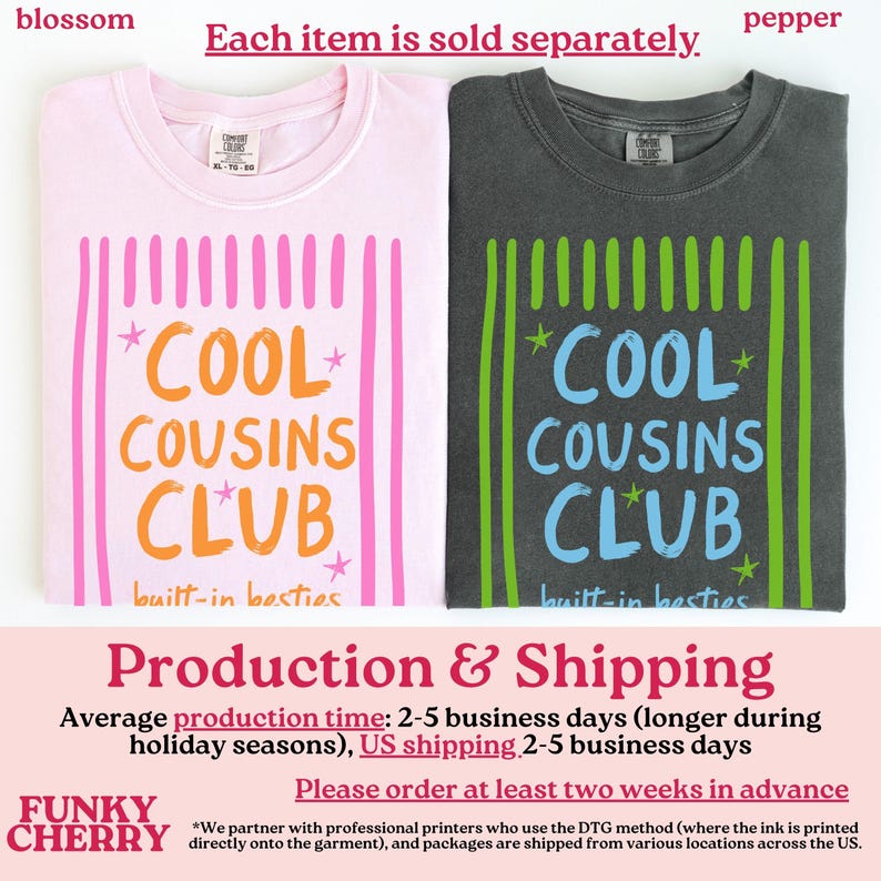 Cool Cousins Club Shirts, Comfort Colors Matching Family Reunion ...