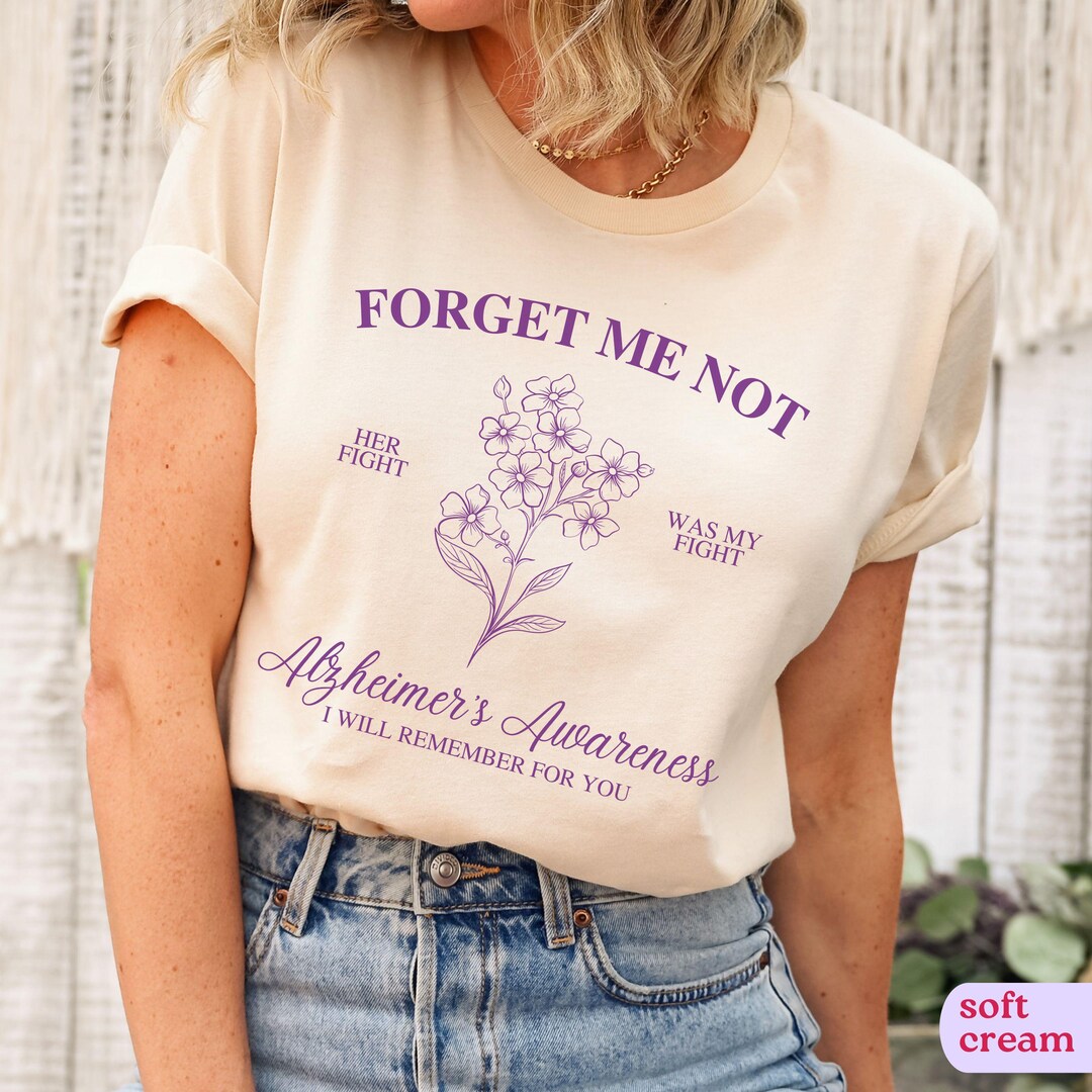 Forget Me Not Alzheimer's Awareness T-shirt: Purple Ribbon Tee - Etsy