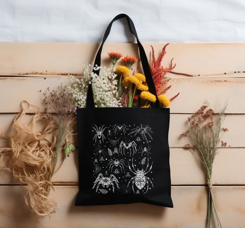Cottagecore Spider Tote Bag, Arachnology Tote, Insect Lover Gift ...