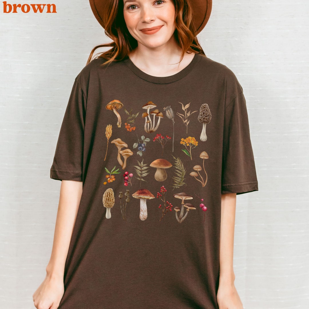 Cottagecore Mushroom Shirt, Goblincore Clothing, Vintage Botanical ...