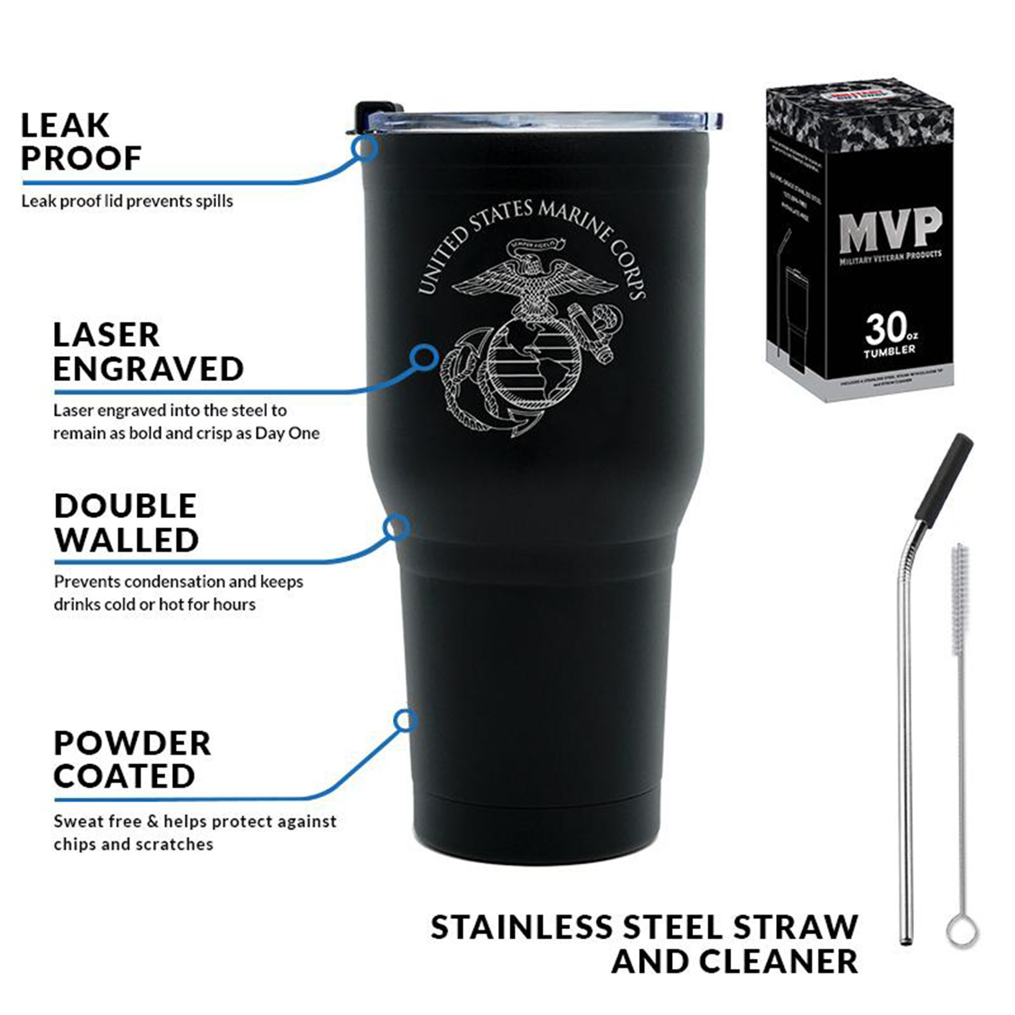 USMC Dual Logo Tumbler - 30oz - Etsy