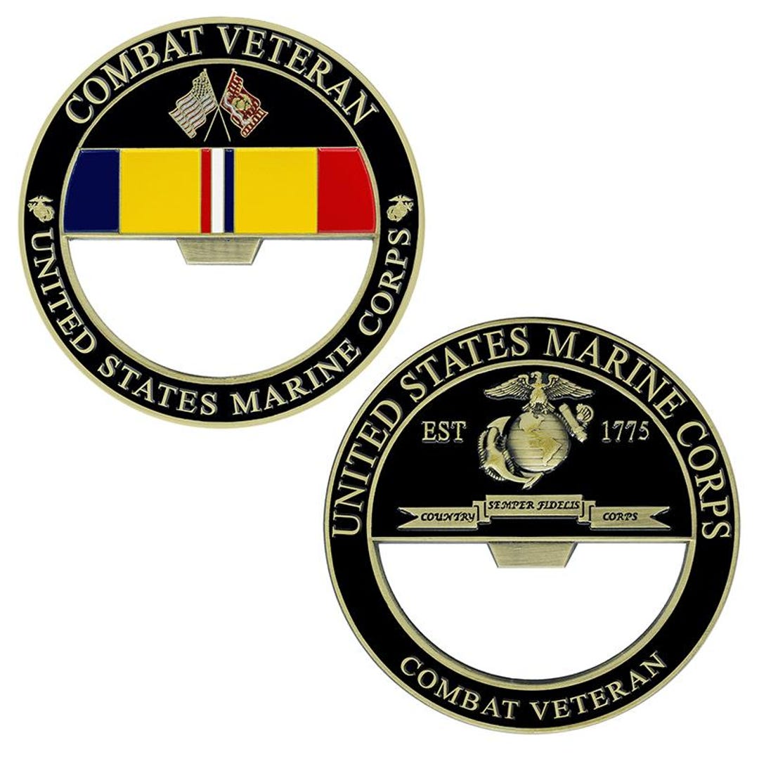 USMC Combat Veteran Bottle Opener Coin- Marine Corps Challenge Coin - Etsy