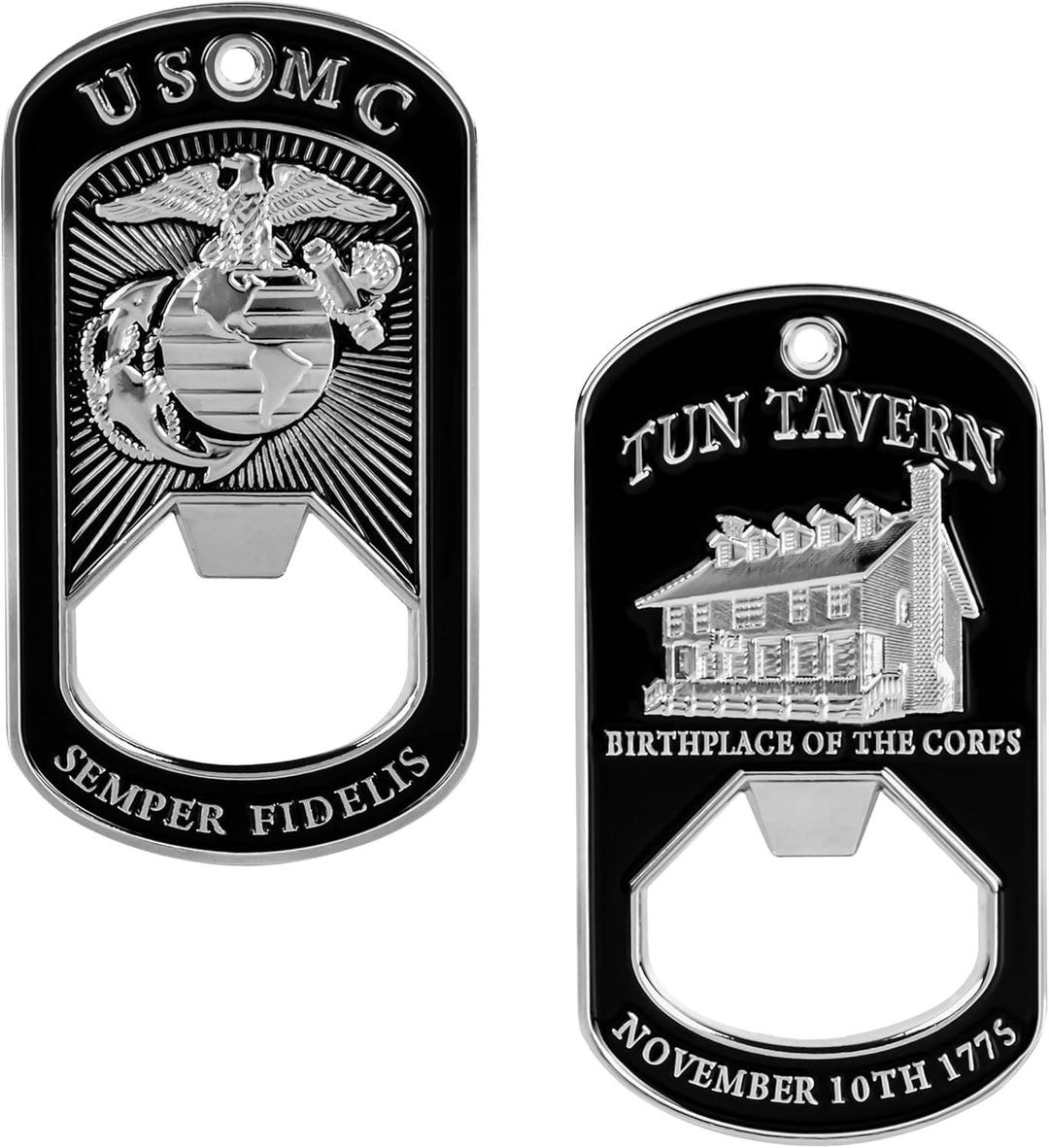 USMC Tun Tavern Dog Tag Bottle Opener - Marine Corps Challenge Coin - Etsy