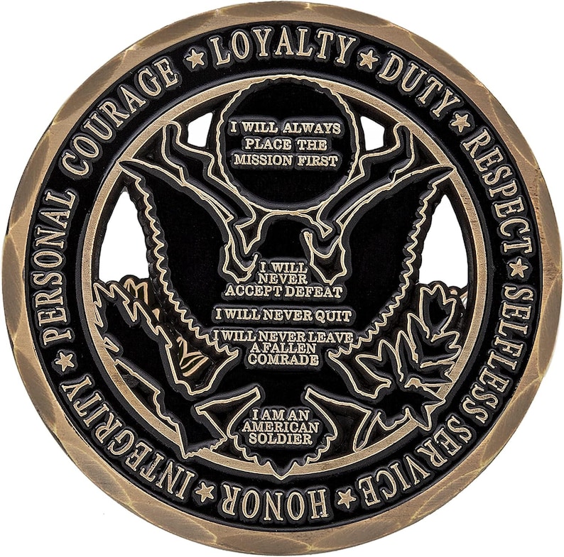 United States Army Values Coin - U.S. Army Challenge Coin - Has the 7 ...