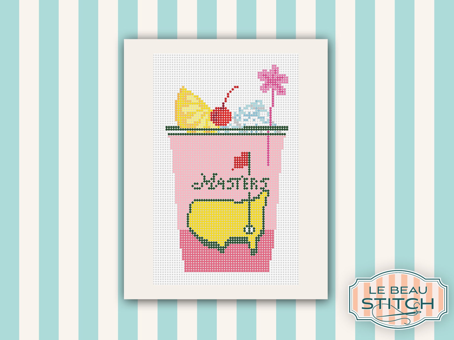 The Azalea Golf Cocktail Needlepoint Canvas, 18-mesh Hand-painted, 3 ...