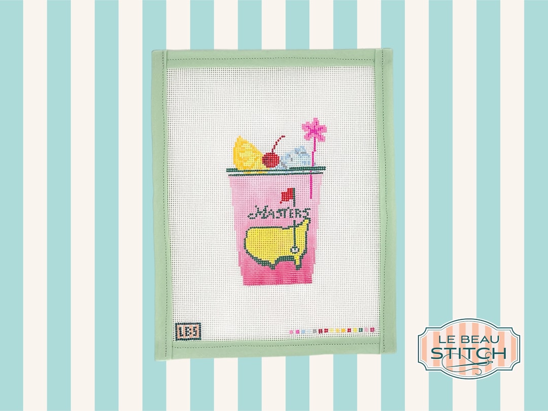 The Azalea Golf Cocktail Needlepoint Canvas, 18-mesh Hand-painted, 3 ...