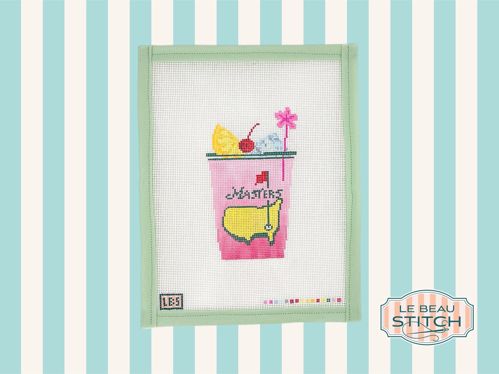The Azalea Golf Cocktail Needlepoint Canvas, 18-mesh Hand-painted, 3 ...