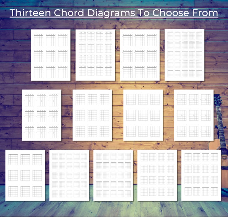 Printable Guitar Songwriting Paper Bundle - Blank Sheets, 18 Templates ...