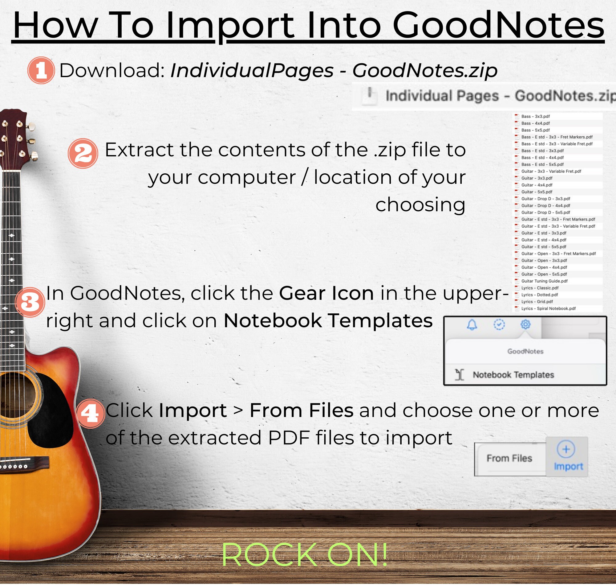 Printable Chord Diagrams Sheet Bundle - Blank Sheets, 24 Guitar and ...