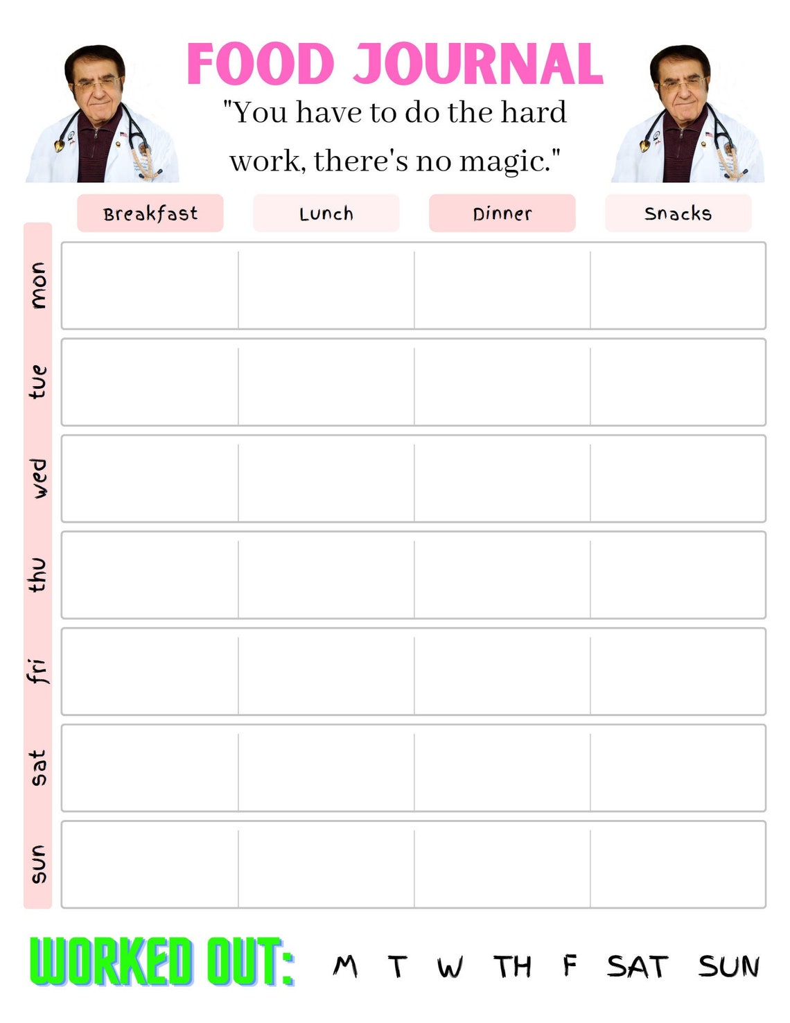 Dr. Now Meme Food Journal - Etsy