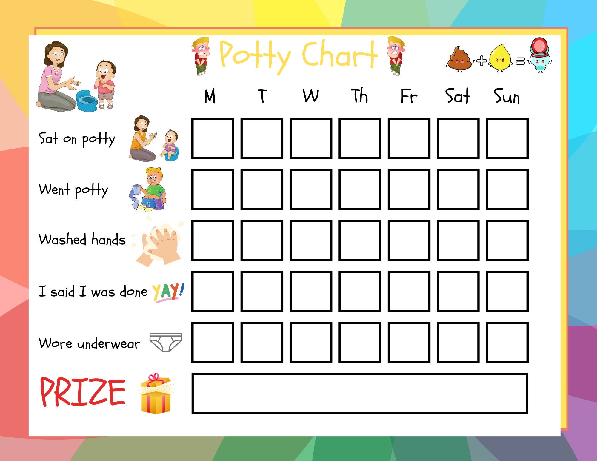 Potty Chart and Stickers - Etsy