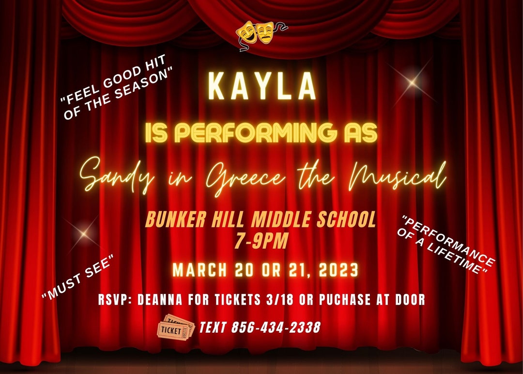 School Musical/play Invitation - Etsy