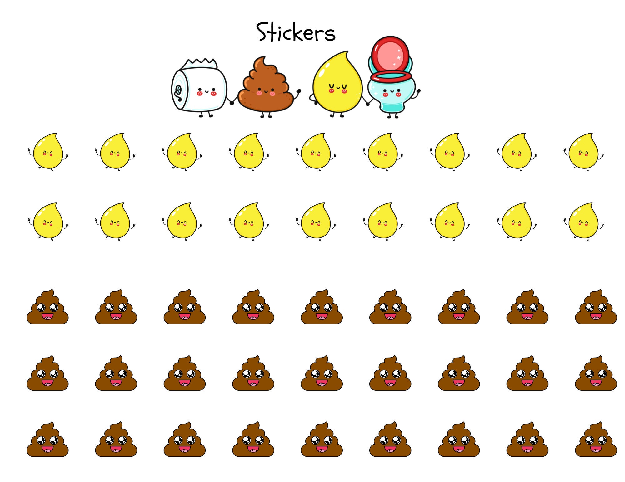 Potty Chart and Stickers - Etsy