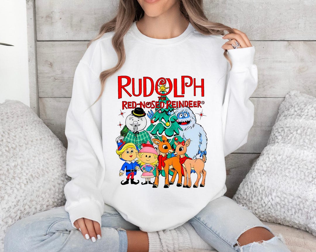 Rudolph the Red Nosed Reindeer Christmas Sweatshirt, Cozy Holiday ...