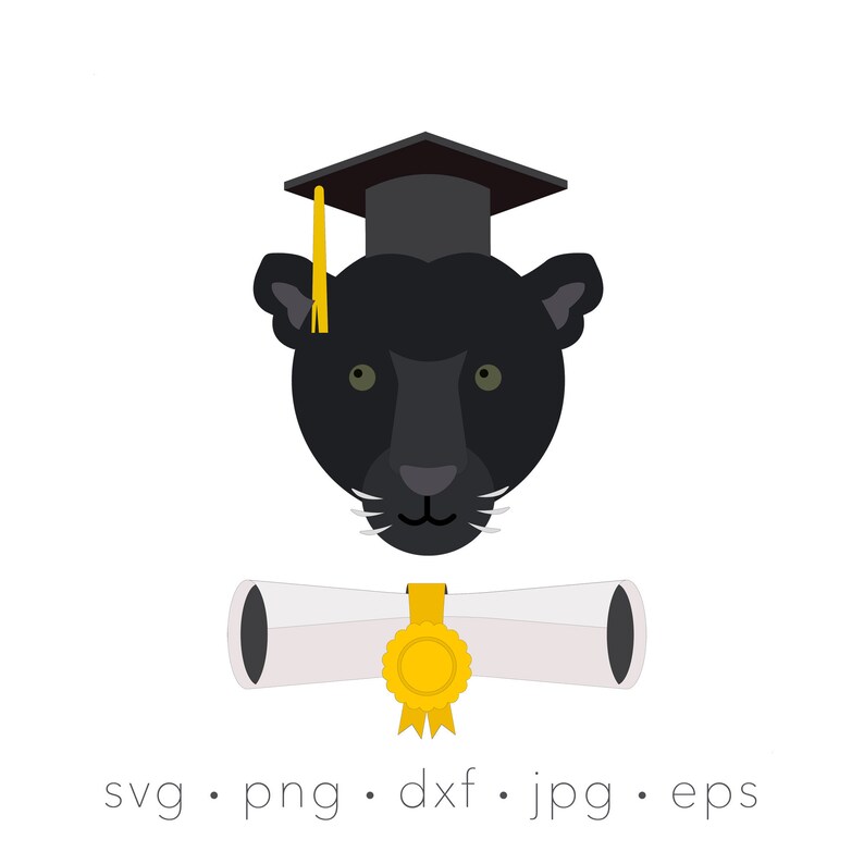 Graduation Svg Panther, Panther, Panther Png, Panther Svg, Graduate ...