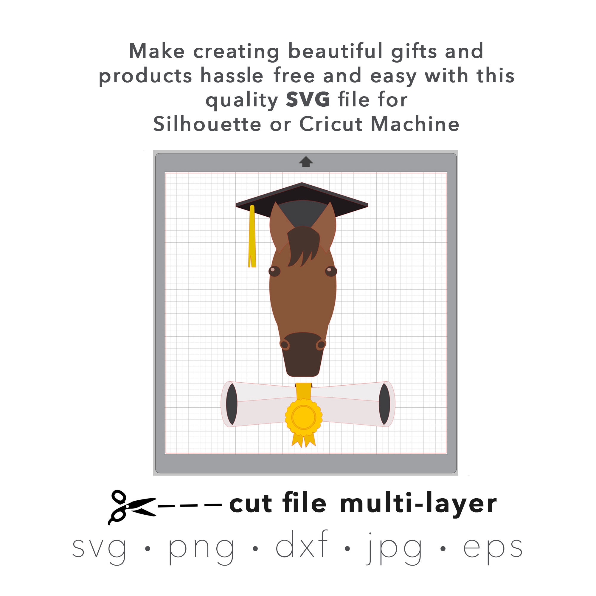 Graduation Svg Horse, Horse Svg, Horse Png, Mustang Svg, Cut File ...