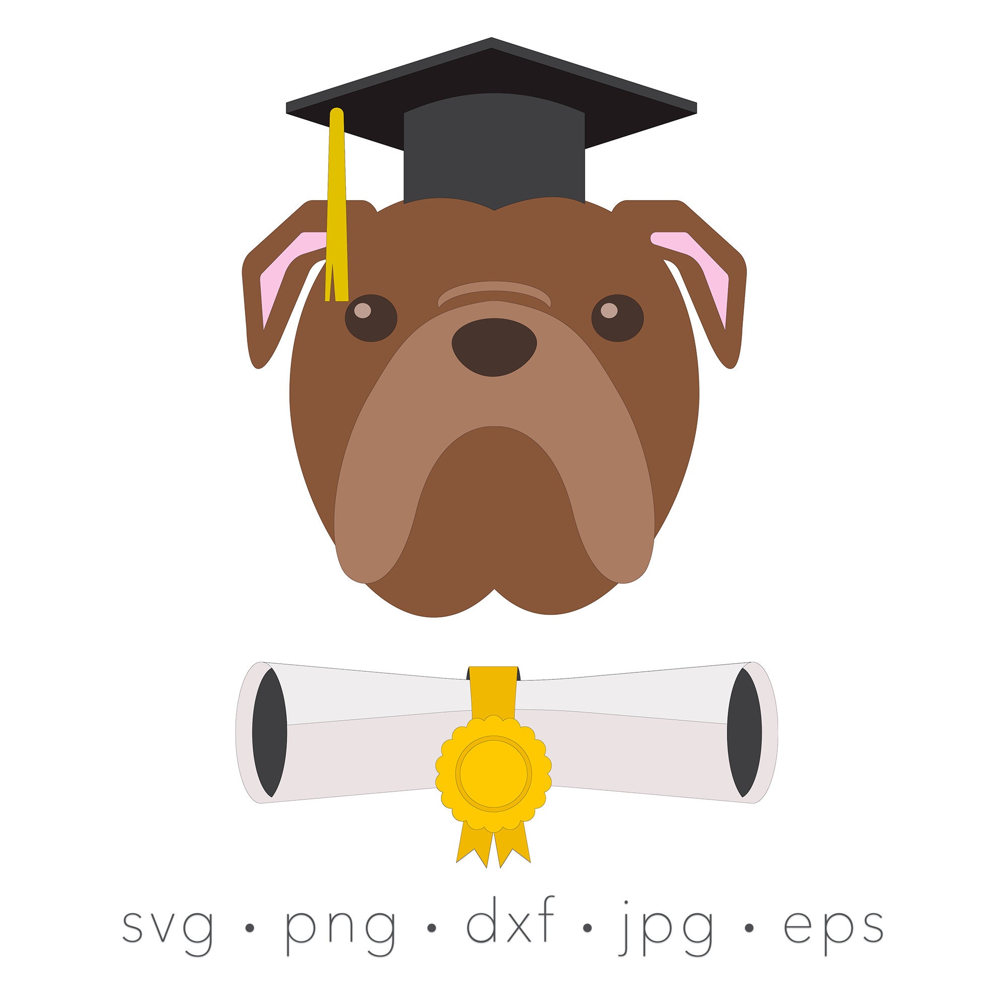 Graduation Svg Bulldog, Bulldog Svg, Bulldogs Png, Graduation Cap Svg ...