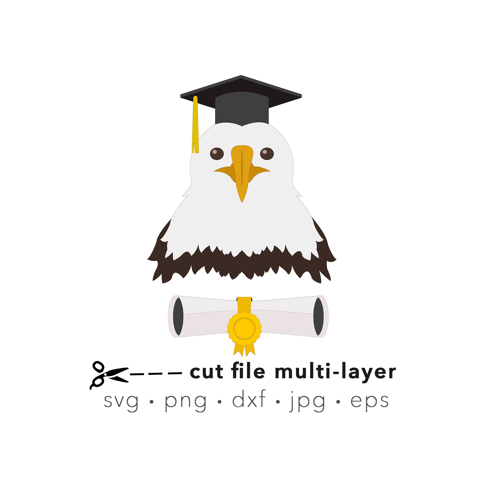 Graduation Svg Eagle, Eagle Svg, Eagle Png, Graduation Cap Svg, Laser ...
