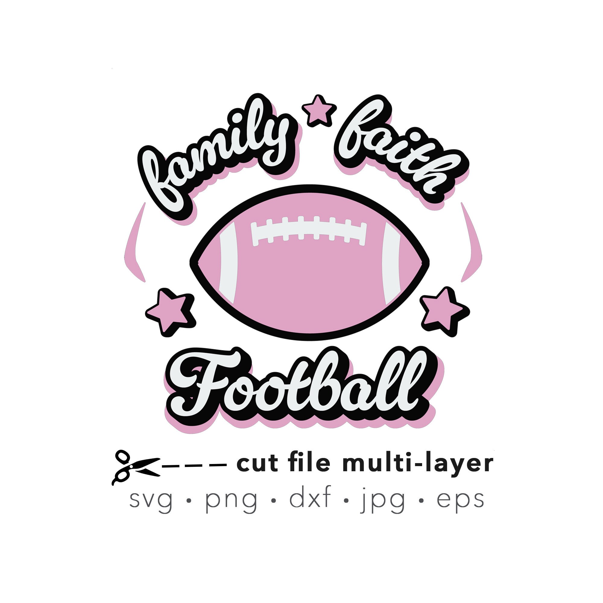 Football Svg, Pink Football Svg, Family Faith Football, Sports Clipart ...