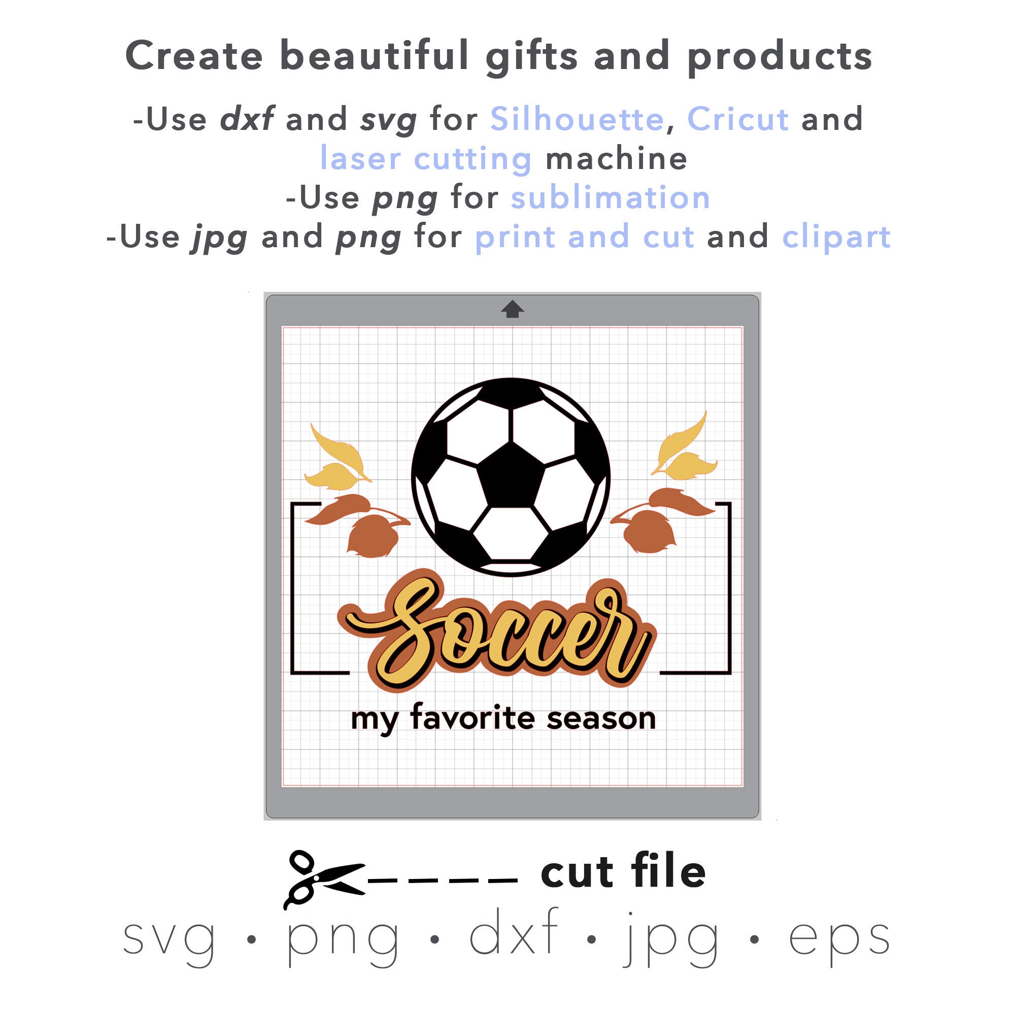 Soccer Svg Fall Soccer Svg Sports Clipart Cricut and - Etsy