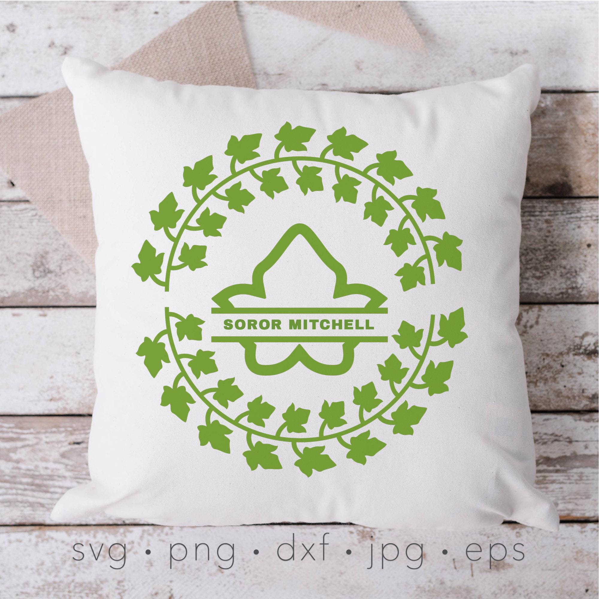 Ivy Leaf Bundle SVG, Ivy Leaves Svg, Pink and Green Sorority Png ...