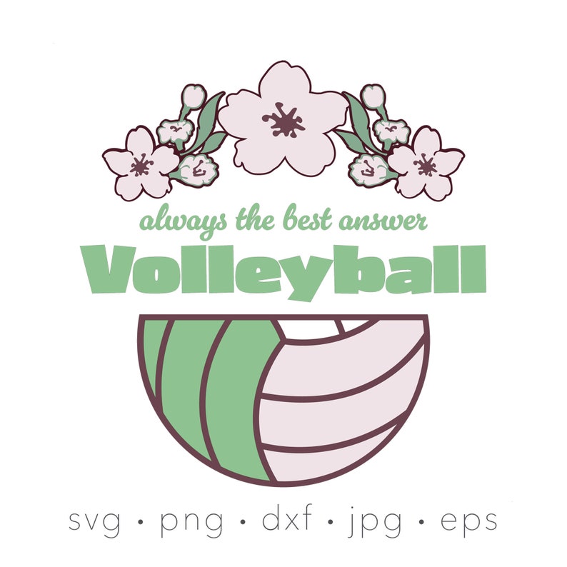 Volleyball Svg Female Sports Pink Flowers Png Clipart - Etsy
