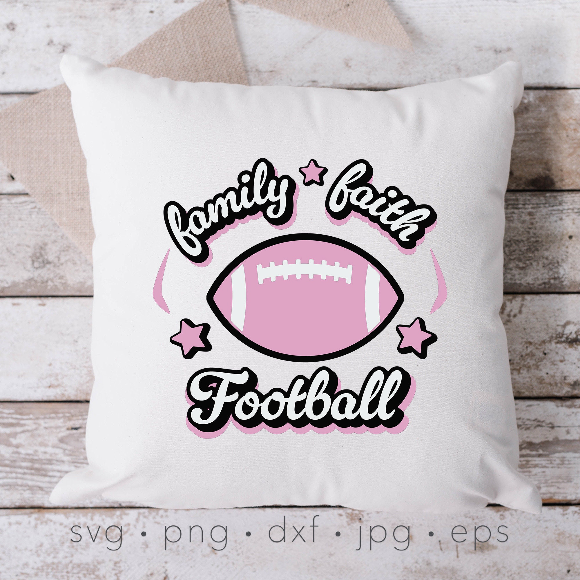 Football Svg, Pink Football Svg, Family Faith Football, Sports Clipart ...