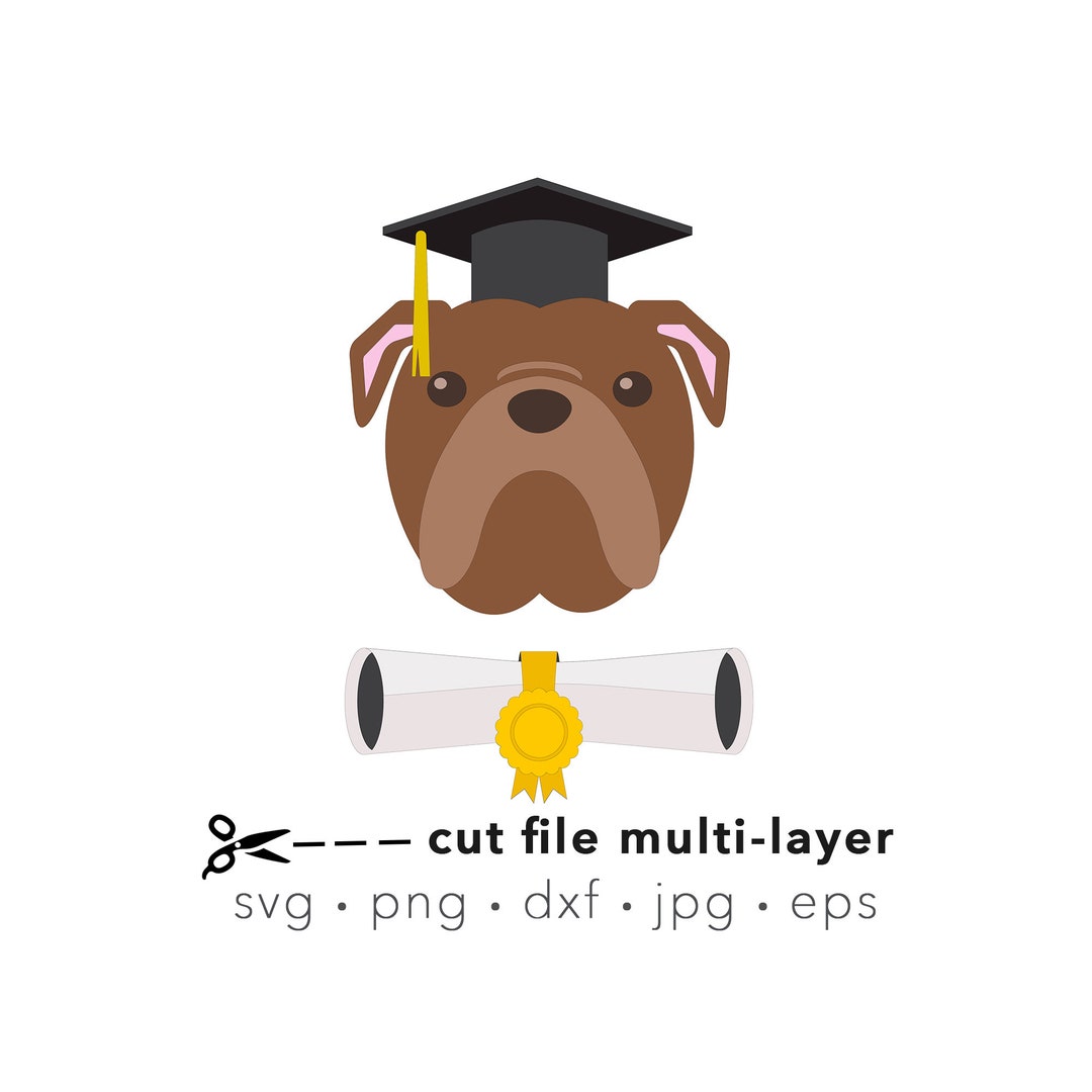 Graduation Svg Bulldog, Bulldog Svg, Bulldogs Png, Graduation Cap Svg ...