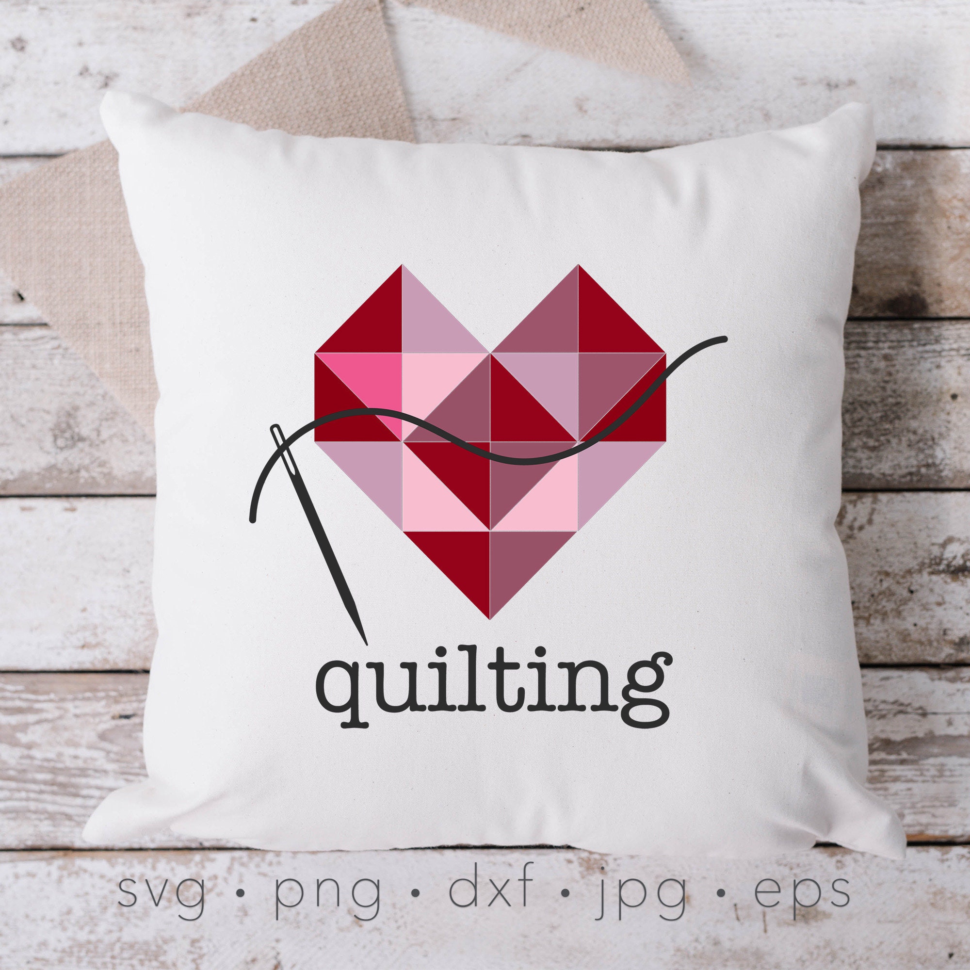 Quilting Svg, Quilter's Gift, Quilting Squares Heart Svg. Silhouette ...
