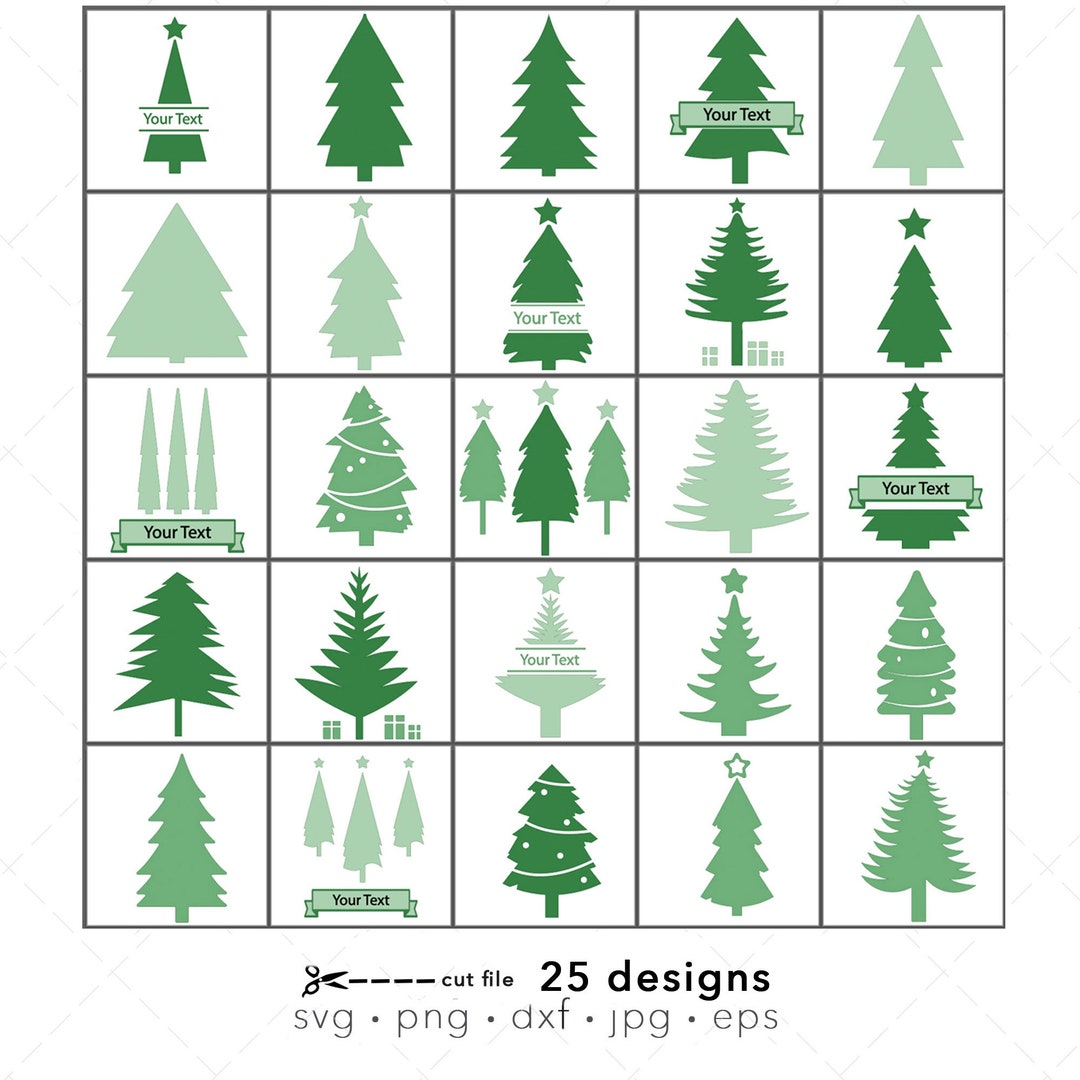 Christmas Tree Bundle Svg, Christmas Tree Svg, Custom Split Tree Svg ...