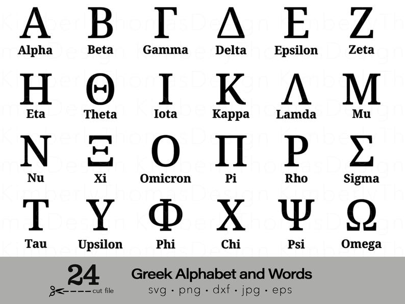 Greek Alphabet SVG, Fraternity Letters Bundle Svg, Sorority, Silhouette ...