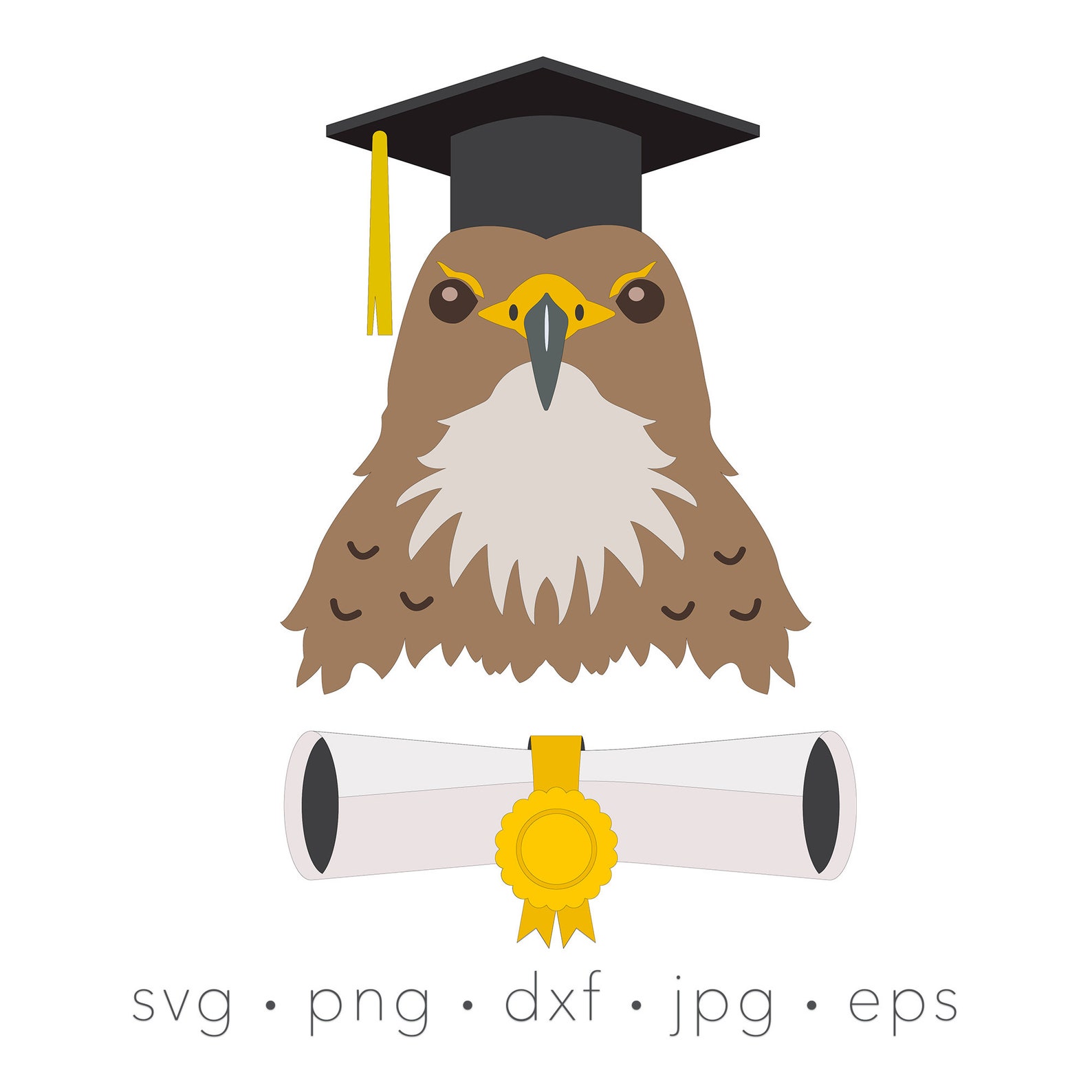 Graduation Svg Hawk, Bird Svg, Hawk Png, Graduation Cap Svg, Laser Cut ...