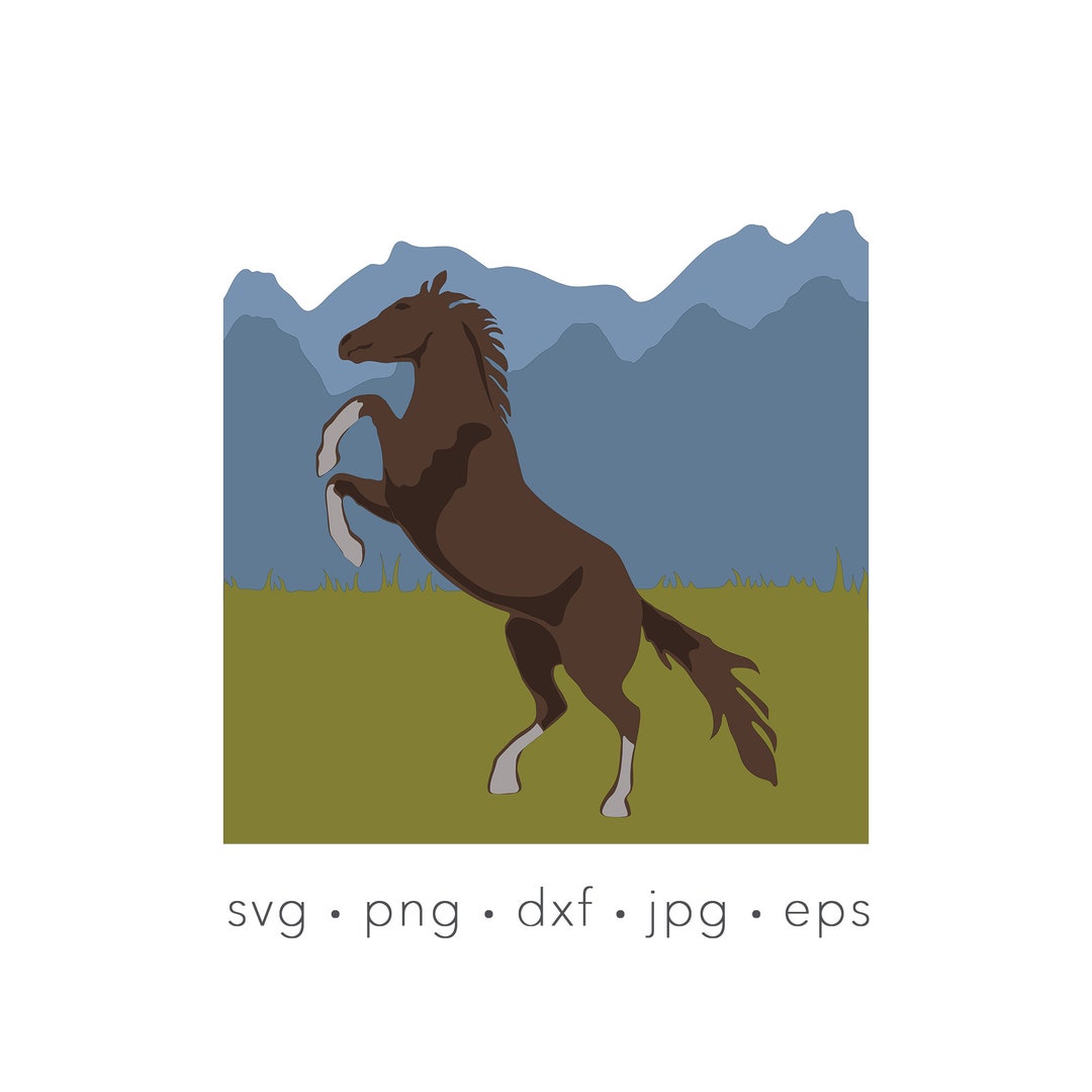Horse Svg, Rearing Horse Svg, Digital Download, Silhouette Cut File ...