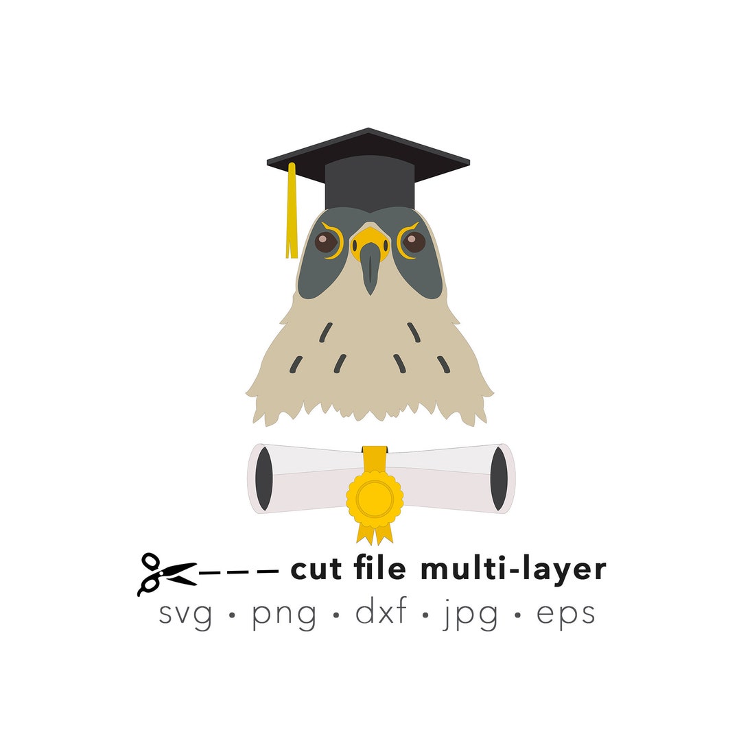 Graduation Svg Falcon, Bird Svg, Falcon Png, Graduation Cap Svg, Laser ...