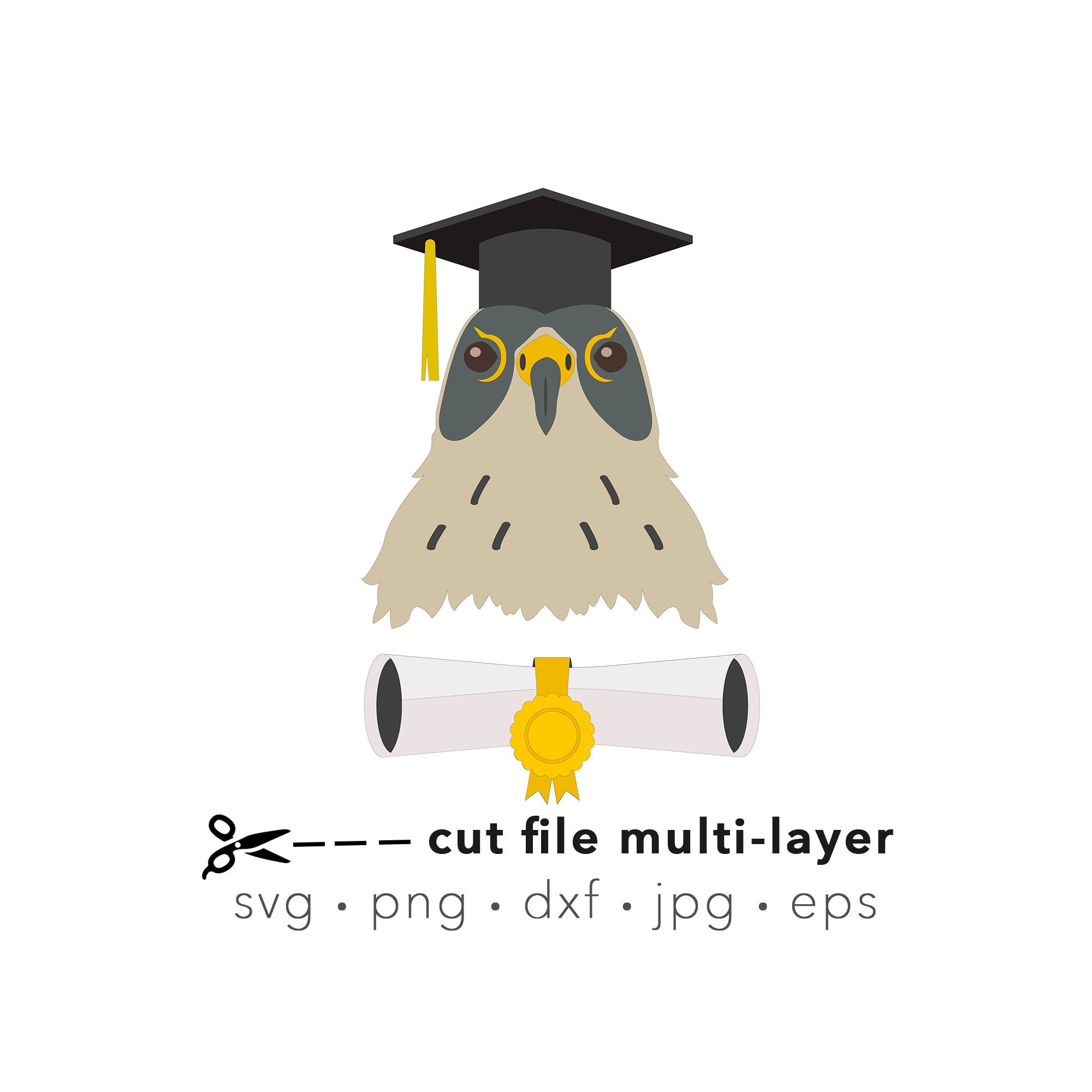 Graduation Svg Falcon, Bird Svg, Falcon Png, Graduation Cap Svg, Laser ...
