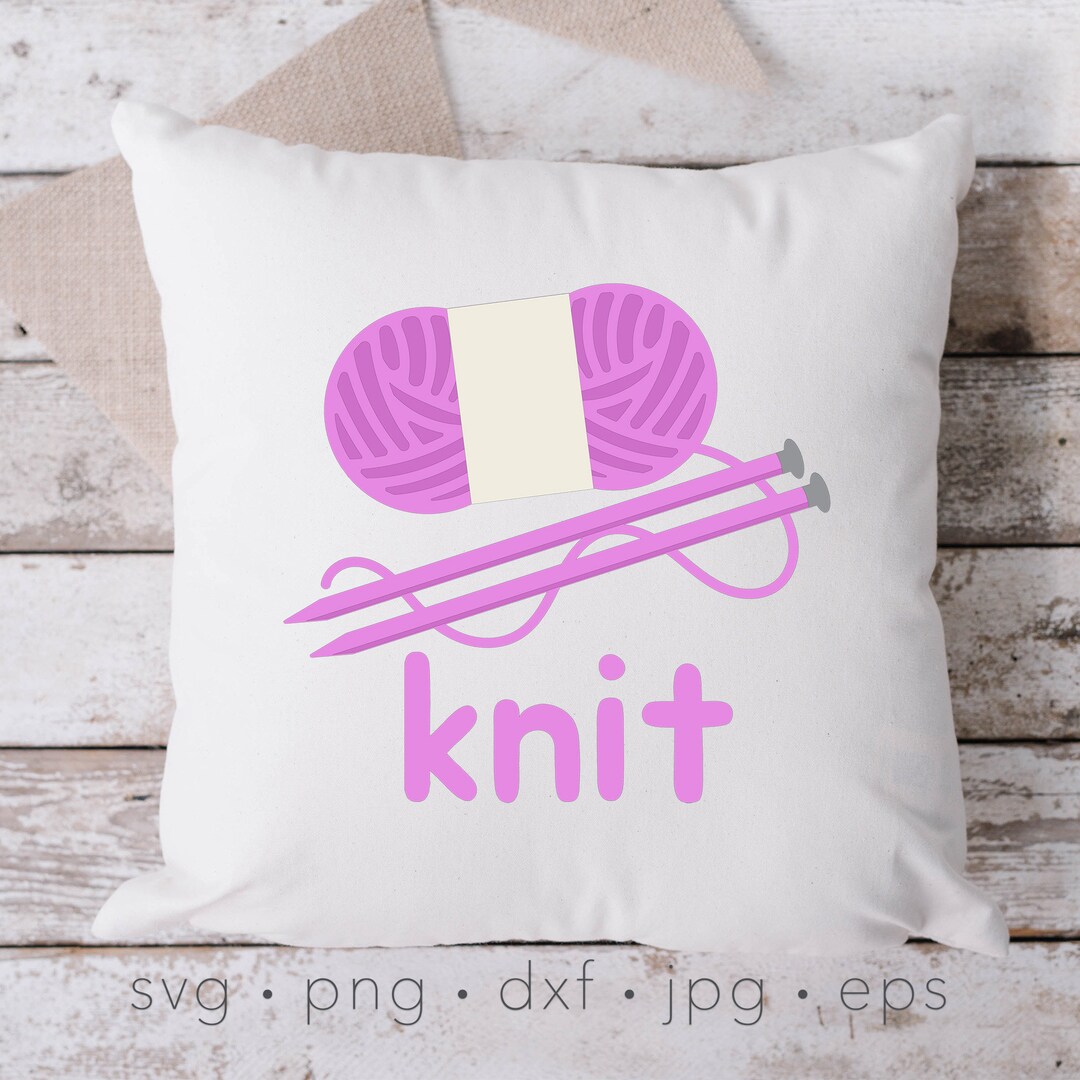 Knitting Svg, Knit Svg, Yarn Ball Svg, Knitting Hooks Svg, Pink Yarn ...