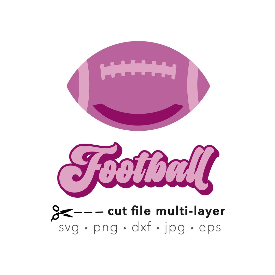 Football Svg, Pink Football Svg, Sports Clipart, Cricut and Silhouette ...